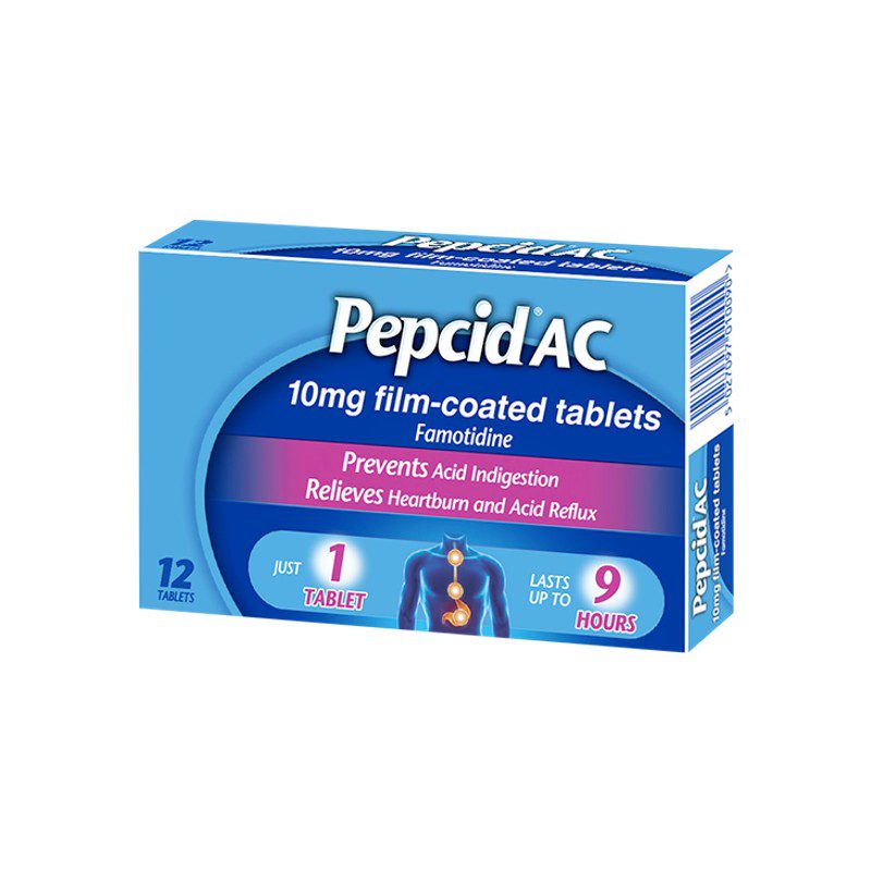 Pepcid AC 10 mg Film-coated Tablets 12 (Famotidine) - PharmacyAnseo.ie ...